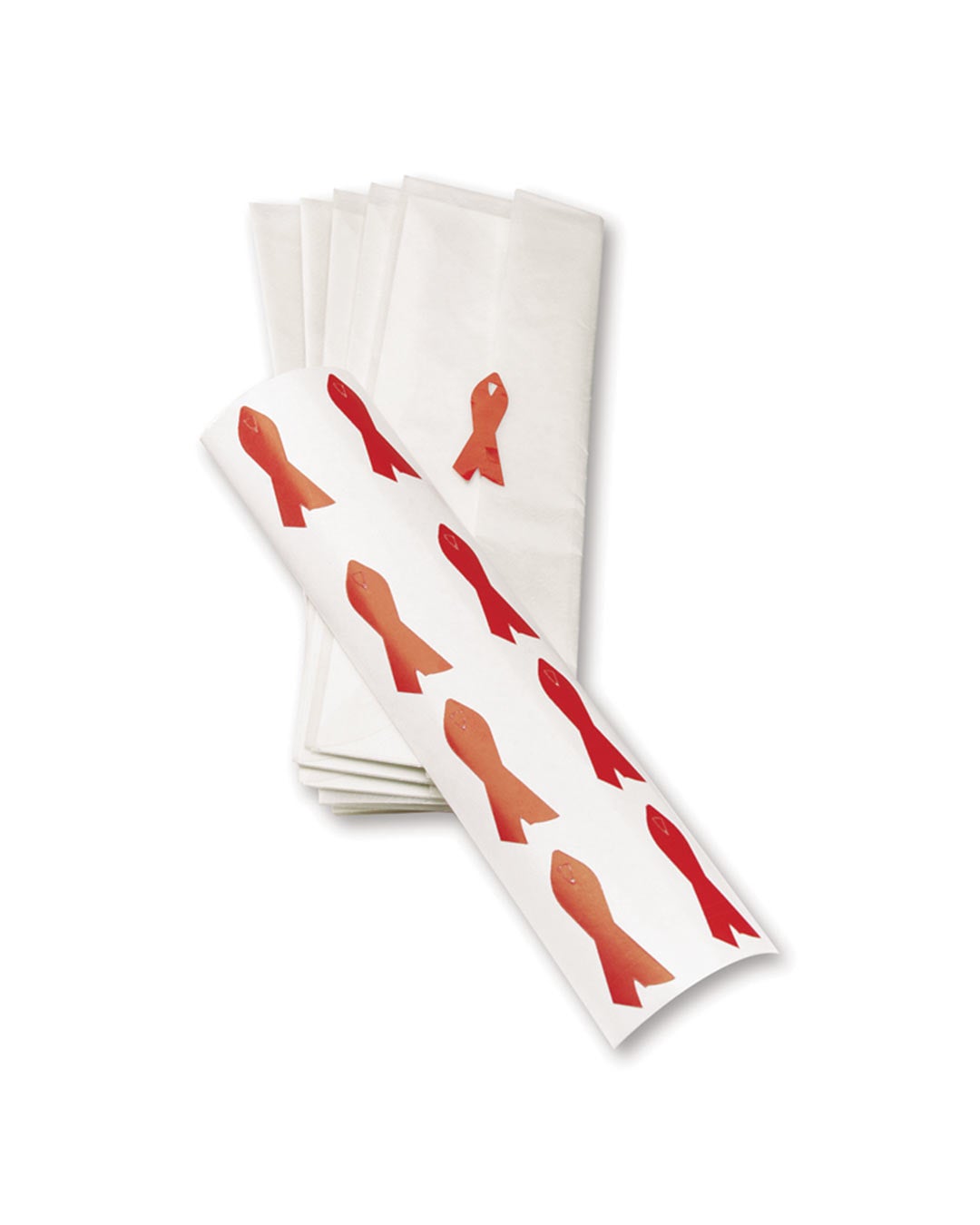 PEEL OFF RED RIBBON PAPER STICKERS: 40 Stickers | Broadway Cares Online ...